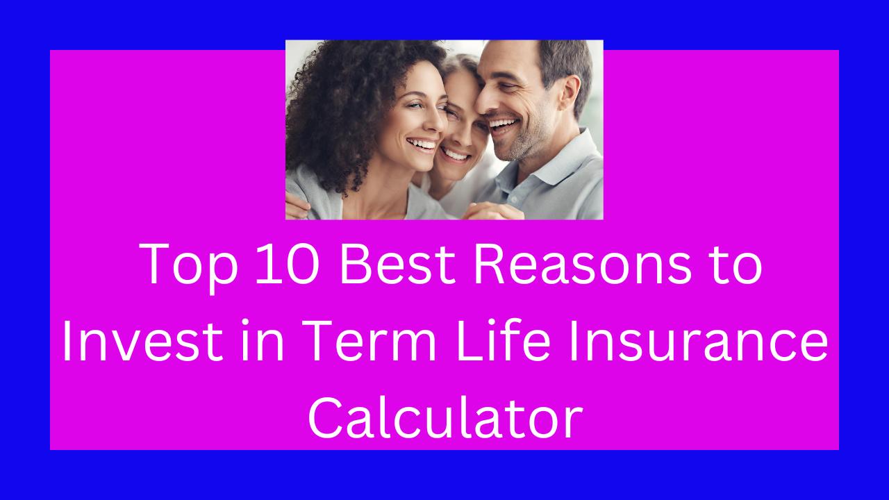 Top 10 Best Reasons to Invest in Term Life Insurance Calculator ...